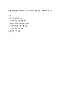 다중 지능 이론에 비추어 자신이 갖고 있는 우세한 지능과 개발해야 될 지능-1페이지