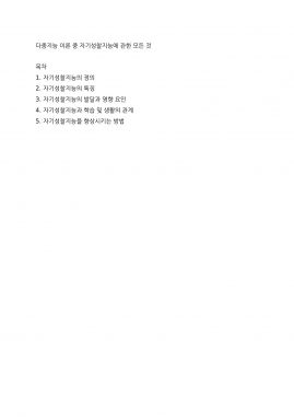 다중지능 이론 중 자기성찰지능에 관한 모든 것-1페이지