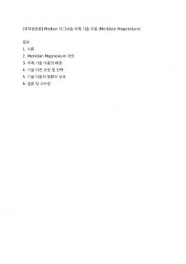 [국제경영론] Median 마그네슘 국제 기술 이동 (Meridian Magnesium)-1페이지