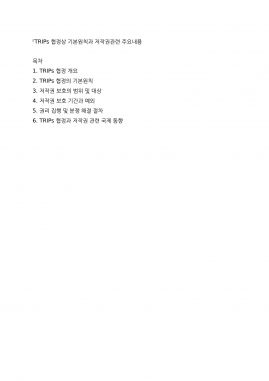 『TRIPs 협정상 기본원칙과 저작권관련 주요내용-1페이지