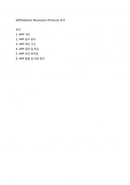 ARP(Address Resolution Protocol) 분석-1페이지
