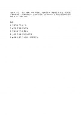 [신경계, 뉴런, 시냅스, 반사, 뇌사, 식물인간, 말초신경계, 자율신경계, 신경, 뉴런반응]신경계와 뉴런, 신경계와 시냅스, 신경계와 반사, 신경계와 뇌사 및 식물인간 분석(신경계, 뉴런, 시냅스, 반사, 뇌사)-1페이지