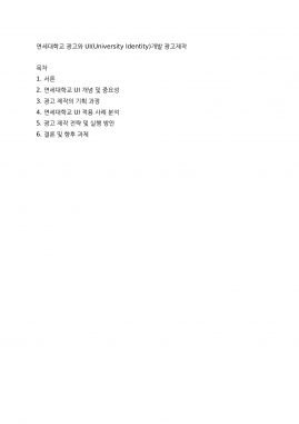 연세대학교 광고와 UI(University Identity)개발 광고제작-1페이지