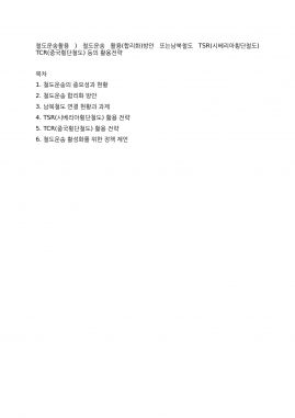 철도운송활용 ) 철도운송 활용(합리화)방안 또는남북철도 TSR(시베리아횡단철도) TCR(중국횡단철도) 등의 활용전략-1페이지
