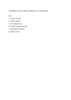 피자헛(Pizza Hut)의 시장분석과 경쟁업체 비교 및 생산운영관리-1페이지
