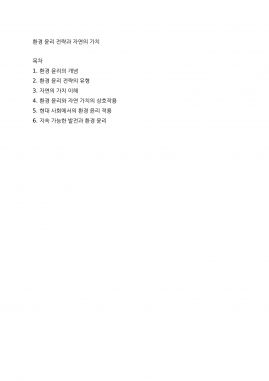 환경 윤리 전략과 자연의 가치-1페이지