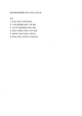 BUILDING BRAND 온라인 전략과 실전사례-1페이지