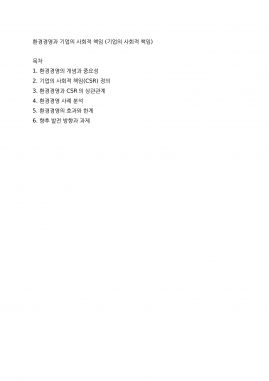 환경경영과 기업의 사회적 책임 (기업의 사회적 책임)-1페이지