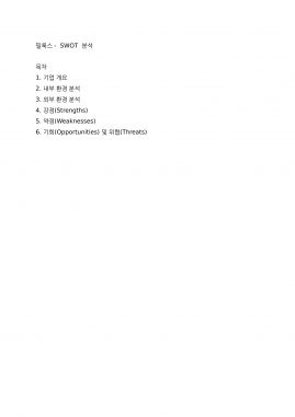 필룩스 -  SWOT  분석-1페이지