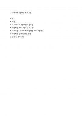 C 드라이브 자동백업 프로그램-1페이지