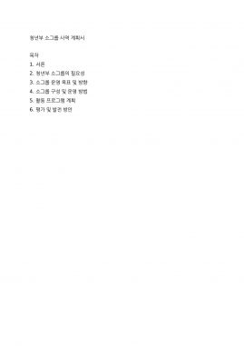 청년부 소그룹 사역 계획서-1페이지