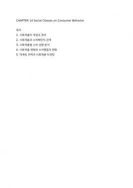 CHAPTER 14 Social Classes on Consumer Behavior-1페이지