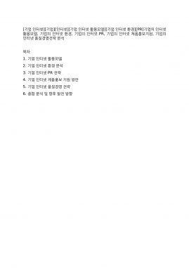 [기업 인터넷][기업][인터넷][기업 인터넷 활용모델][기업 인터넷 환경][PR]기업의 인터넷 활용모델, 기업의 인터넷 환경, 기업의 인터넷 PR, 기업의 인터넷 제품홍보지원, 기업의 인터넷 품질경영전략 분석-1페이지