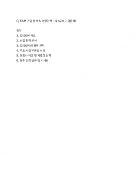 CJ E&M 기업 분석 & 경영전략  (cj e&m 기업문석)-1페이지