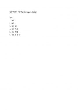 대동맥 판막 역류 Aortic regurgetation-1페이지