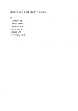 문학비평이론 정리[문학이론][문학비평] [문학비평이론]-1페이지