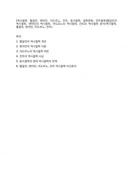 [역사철학, 휠덜린, 벤야민, 아도르노, 칸트, 동서철학, 철학문화, 언어철학]휠덜린의 역사철학, 벤야민의 역사철학, 아도르노의 역사철학, 칸트의 역사철학 분석(역사철학, 휠덜린, 벤야민, 아도르노, 칸트)-1페이지