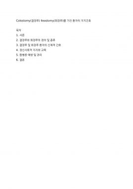 Colostomy(결장루) Ileostomy(회장루)를 가진 환자의 지지간호-1페이지