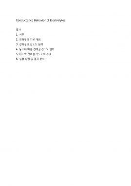 Conductance Behavior of Electrolytes-1페이지