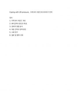 Coping with UR pressure,  우루과이 라운드에 대처하기 번역-1페이지