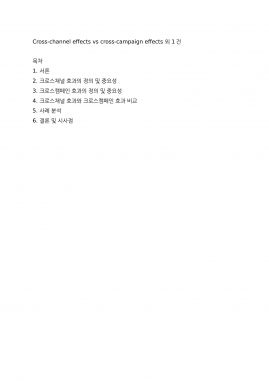 Cross-channel effects vs cross-campaign effects 외 1건-1페이지