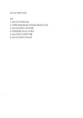 청소년과 CCM의 관계-1페이지