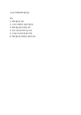 스포츠 마케팅(FIFA 월드컵)-1페이지