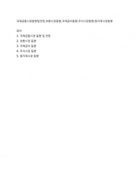 국제금융시장동향및전망,외환시장동향,국제금리동향,주식시장동향,원자재시장동향-1페이지