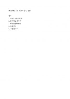 Flexor tendon injury  굴곡건 손상-1페이지