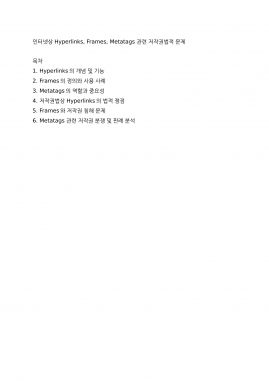 인터넷상 Hyperlinks, Frames, Metatags 관련 저작권법적 문제-1페이지