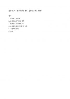 슬럿 워크에 대한 개인적인 견해 - 슬럿워크(Slut Walk)-1페이지