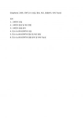 Graphene그래핀, CNT조사 (성질, 합성, 제조, 응용분야, 대체 가능성)-1페이지