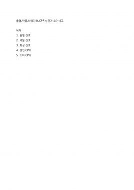 출혈,약물,화상간호,CPR성인과 소아비교-1페이지