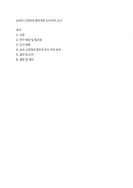 남녀의 신장대비 몸무게의 인식차이 조사-1페이지