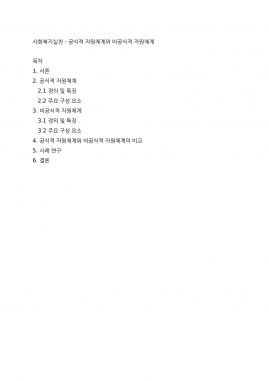 사회복지실천 - 공식적 자원체계와 비공식적 자원체계-1페이지
