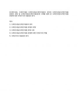 [도메인네임, 도메인이름] 도메인네임(도메인이름)의 정의와 도메인네임(도메인이름)분쟁의 유형 및 도메인네임(도메인이름)분쟁 사례를 통해 본 도메인네임(도메인이름)분쟁에 대한 국제조직의 대응방안 분석-1페이지