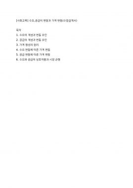 [사회교육] 수요,공급의 변동과 가격 변동(수업설계서)-1페이지