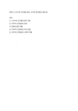 문제 1 스키너의 조건형성 원리  조작적 접근형성 개념 (1)-1페이지