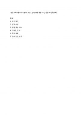[창업계획서] 스마트폰(휴대폰) 급속 충전제품 개발 창업 사업계획서-1페이지