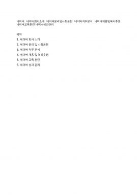 네이버 네이버회사소개 네이버윤리및사회공헌 네이버직무분석 네이버채용및복리후생 네이버교육훈련 네이버성과관리-1페이지