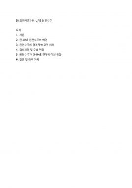 [외교정책론] 한 -UAE 원전수주-1페이지