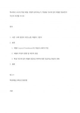 학교에서 교사의 학생 체벌, 어떻게 생각하는가-1페이지