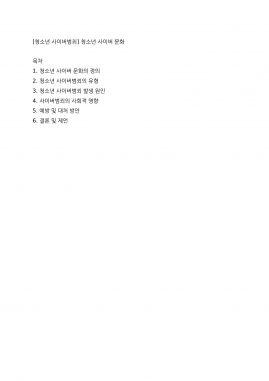 [청소년 사이버범죄] 청소년 사이버 문화-1페이지