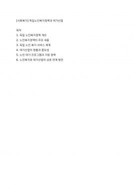 [사회복지] 독일노인복지정책과 여가산업-1페이지