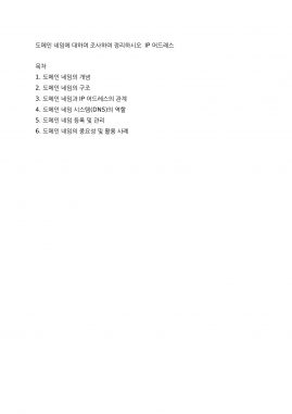 도메인 네임에 대하여 조사하여 정리하시오  IP 어드레스-1페이지