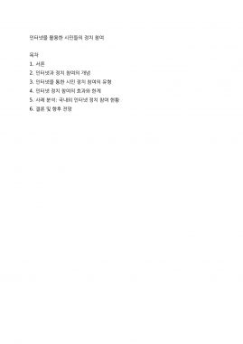 인터넷을 활용한 시민들의 정치 참여-1페이지