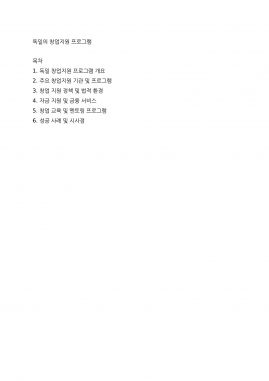 독일의 창업지원 프로그램-1페이지