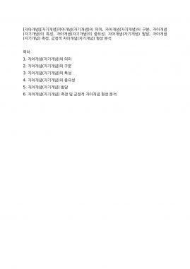 [자아개념][자기개념]자아개념(자기개념)의 의미, 자아개념(자기개념)의 구분, 자아개념(자기개념)의 특성, 자아개념(자기개념)의 중요성, 자아개념(자기개념) 발달, 자아개념(자기개념) 측정, 긍정적 자아개념(자기개념) 형성 분석-1페이지