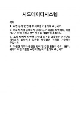 [기업 자기소개서] 시드데이타시스템 합격 자기소개서 자소서-1페이지