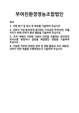 [기업 자기소개서] 부여친환경영농조합법인 합격 자기소개서 자소서-1페이지